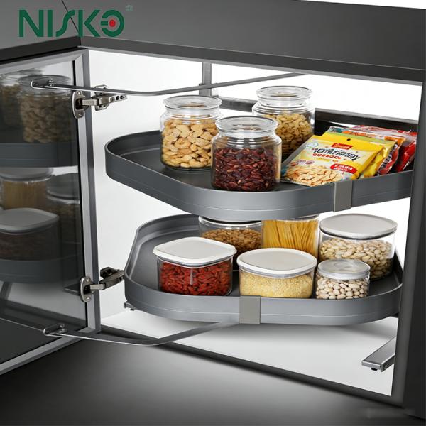 Quality Revolving Pull-Out Pantry Tall Tray Magic Corner Drawer Baskets Kitchen for sale