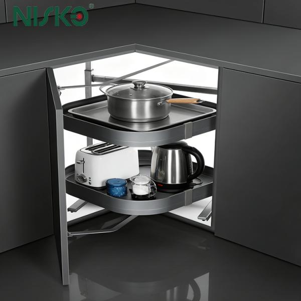 Quality Revolving Pull-Out Pantry Tall Tray Magic Corner Drawer Baskets Kitchen for sale