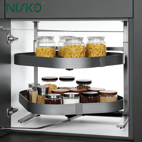Quality Revolving Pull-Out Pantry Tall Tray Magic Corner Drawer Baskets Kitchen for sale