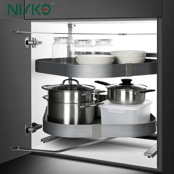 Quality Revolving Pull-Out Pantry Tall Tray Magic Corner Drawer Baskets Kitchen for sale