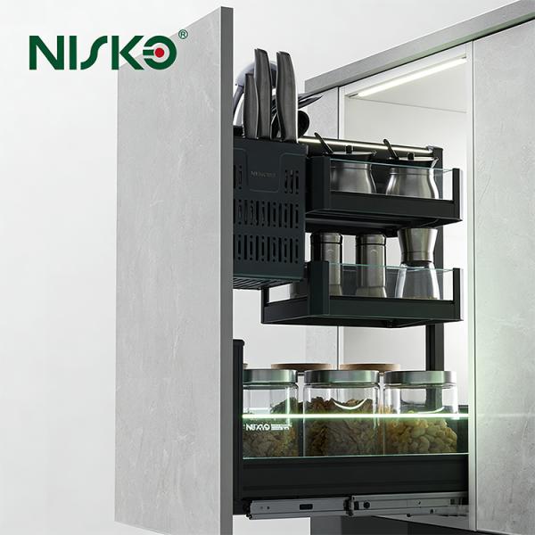 Quality Multipurpose Drawer Basket Pull-out Kitchen Seasoning Bottle Spice Rack for sale