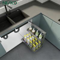 China NISKO Kitchen Undersink Basket Pull Out Organizer 2 Tier Adjustable Shelf for sale