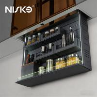 China Electronic Lift Pull Down Storage Rack with 220V Motorized System - 674mm to 974mm Width Options for Kitchen Cabinets for sale