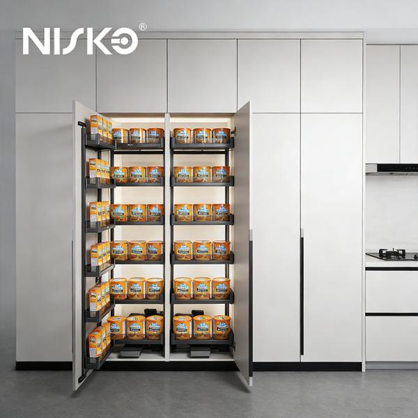 Quality 6 Layers Multi Functional Pull Out Tall Pantry Cabinet Kitchen Storage Baskets for sale