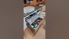 Say Goodbye to messy Cabinets! Introducing the Full Aluminum Pull-Out Basket for Under-Sink Storage