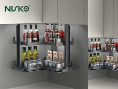 Smart Corner Storage | The First Electric Corner Lifting Basket for Cabinet Organization