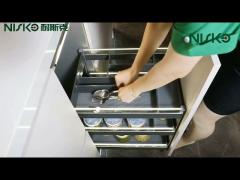 2 tier multi purpose pull out baskets kitchen cutlery organizer for spice seasoning bottle