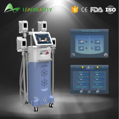 China 4 handles Vertical 2000W Cryolipolysis cold body sculpting machine for sale