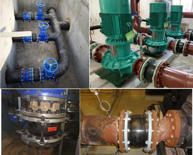 Rubber expansion joint installation example