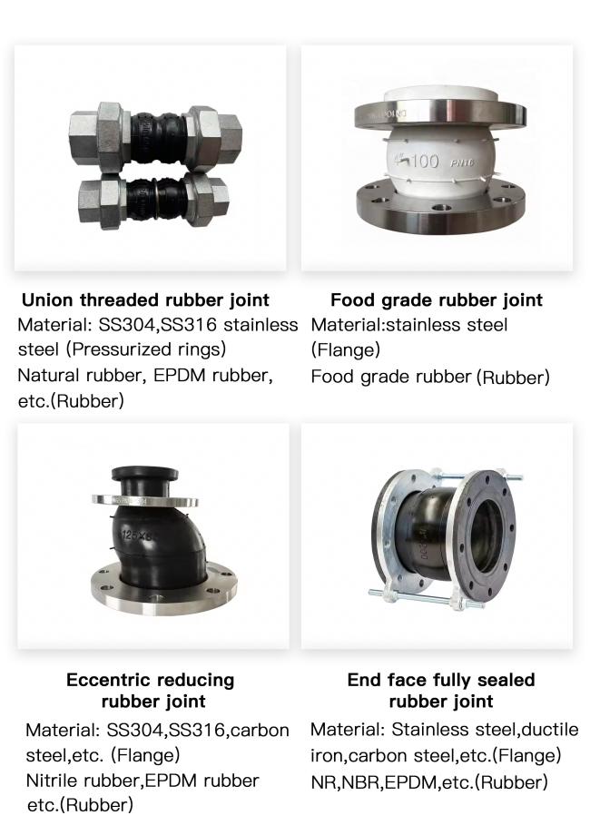 Different types of rubber joints comparison