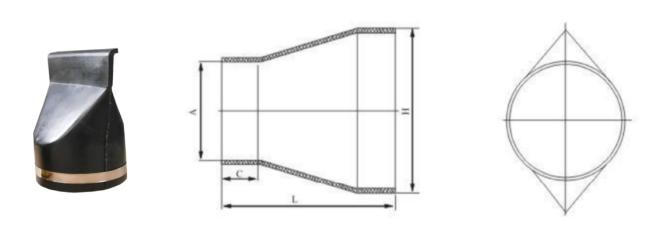 Duckbill valve connection size diagram