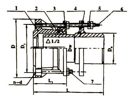 DN3600 BF Single Flange Expansion Joint technical diagram