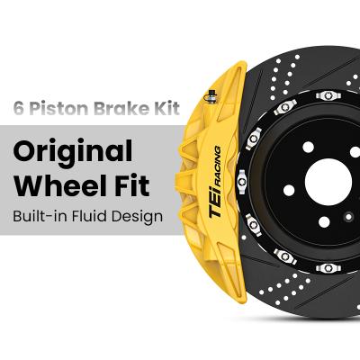 China TEI P60EV 6 Piston Forged Caliper Aftermarket Brake Upgrade 355mm/380mm Rotor Disc Front 6 Pot Brake Caliper Kit for Mazda CX-5 for sale