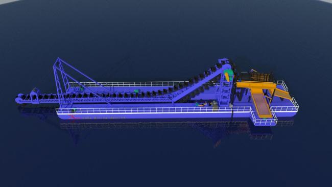 Keda Sand Chain Bucket Dredger in operation