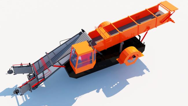 Aquatic Grass Harvester in operation