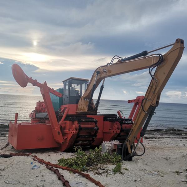 Quality River Dredging Diesel Amphibious Dredger 500m3/h Working Capacity for sale