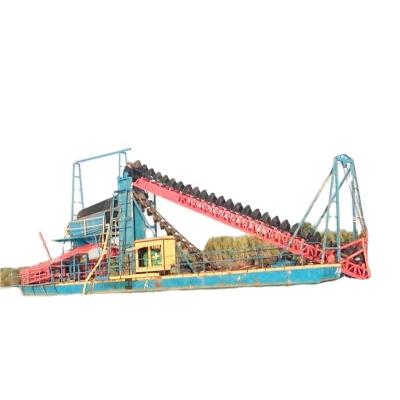 China Diesel Bucket Chain Gold Mining Dredger with 24m Dredging Depth 200cm Draught for sale