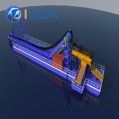 China 100 Tons/H Bucket Chain Gold Dredging Boat With 13/14/15.5m Ponton for sale
