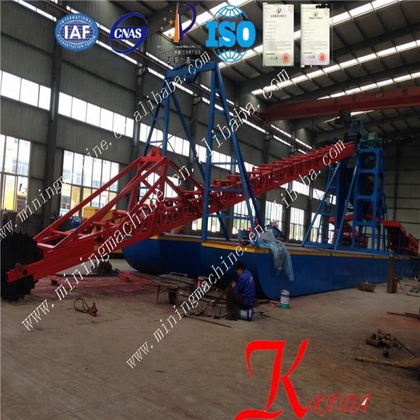 Quality Diesel Bucket Chain Dredger 6-14m Dredging Depth for Gold / Diamond Mining for sale