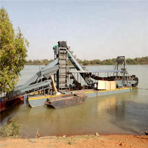 Quality Diesel Bucket Chain Dredger 6-14m Dredging Depth for Gold / Diamond Mining for sale