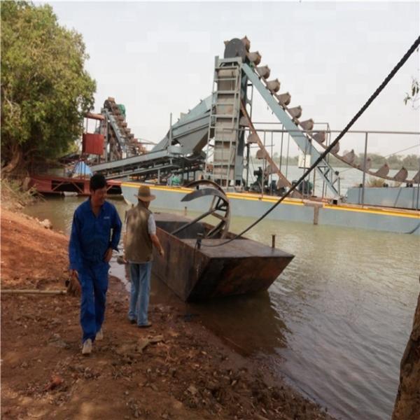Quality Diesel Bucket Chain Dredger 6-14m Dredging Depth for Gold / Diamond Mining for sale