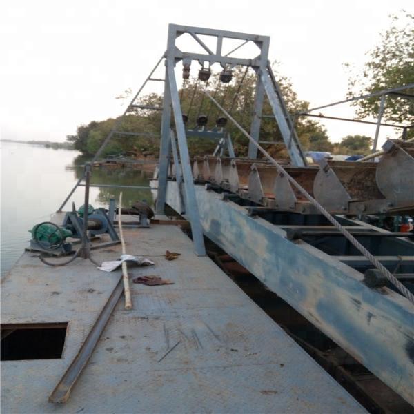Quality Diesel Bucket Chain Dredger 6-14m Dredging Depth for Gold / Diamond Mining for sale