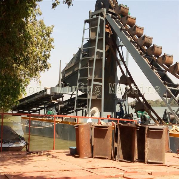 Quality 150 Tons/h Bucket Chain Dredger 10m Dredging Depth for Mining for sale