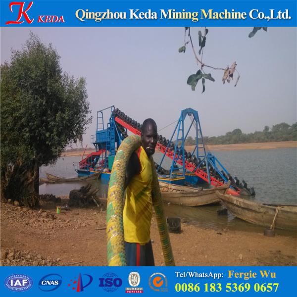Quality 150 Tons/h Bucket Chain Dredger 10m Dredging Depth for Mining for sale