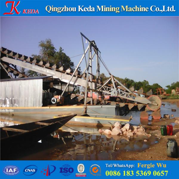 Quality 150 Tons/h Bucket Chain Dredger 10m Dredging Depth for Mining for sale