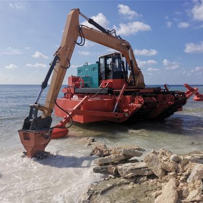 China Multi-purpose Amphibious Excavator with 5.1/3.0km/h Travel Speed 300m³/h Working Capacity and Volvo 250 Motor for sale