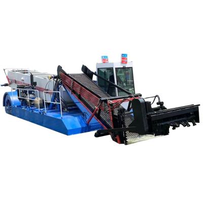 China 19000 KG Aquatic Weed Harvester with 4 Layers Anti-Rust Marine Paint and Automatic Hydraulic Control for River Cleaning for sale