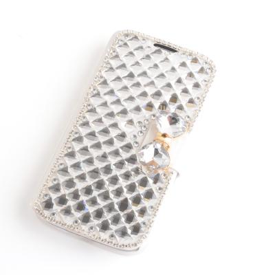 Cina Coperture di cuoio del telefono della galassia S4 di Samsung del portafoglio del diamante con il supporto/multi fessura per carta in vendita