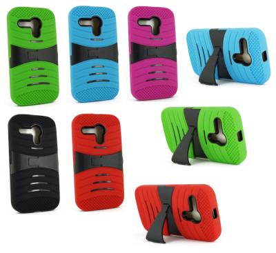 Cina Casi protettivi ibridi del telefono cellulare di Kickstand di strato doppio duro per Motorola Moto G XT1032 in vendita