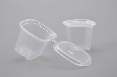 China 25m lClear Plastic Chutney Cups with Lids / Sauce Pots Re-usable Sauce Containers for sale