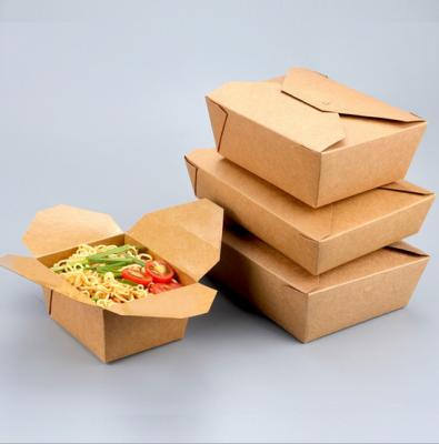 China disposable lunch box in kraft paper material food packing for sale