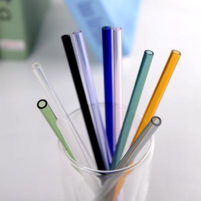 China straight Glass Straw Pipe For Drinking Milk Juice Cocktail for sale