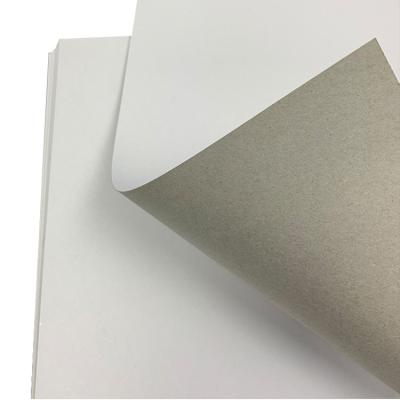 China Cardboard Sheets white Coated Grey back Wholesale 350g C1s White Duplex Board Paper for sale