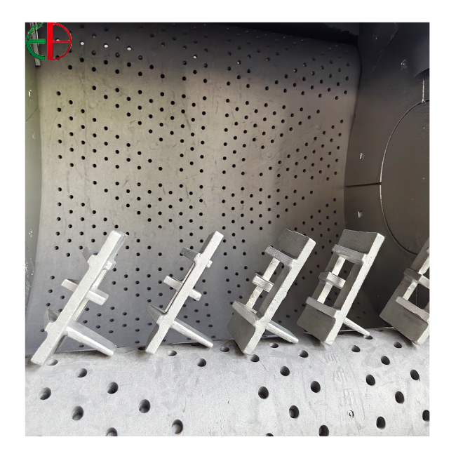 Detailed view of machined components