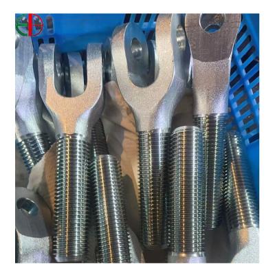 China OEM Custom Forged Steel U Clevis Fork Rod End, Hot Forging Mechanical Connecting Parts With Surface Treatment for sale