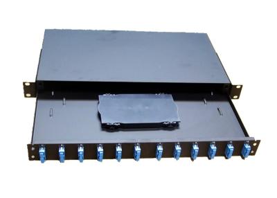 China SC / LC 12 Ports Fiber Optic Distribution Frame ODF Rack Mount Slide Out Pull Out for sale