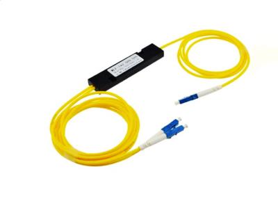 China Dual Window 50/50 Ratio LC / PC Fiber Optic Splitter ABS Box Type 1x2 FBT Splitter for sale