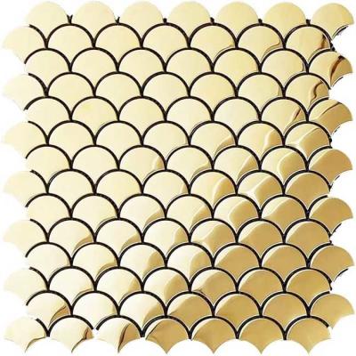 China Shell Shape Metal Brushed Stainless Steel Mosaic Tiles ASTM 304 305x305mm for sale