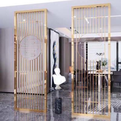 Cina 304 strato di capelli PVD rivestimento colore oro lucido brillante spazzolato divisori di vetro in acciaio inossidabile in vendita