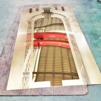 China Classical Style Partial Bead Blasted Etched Mirror Color Stainless Steel Sheet 304 316 8K for sale