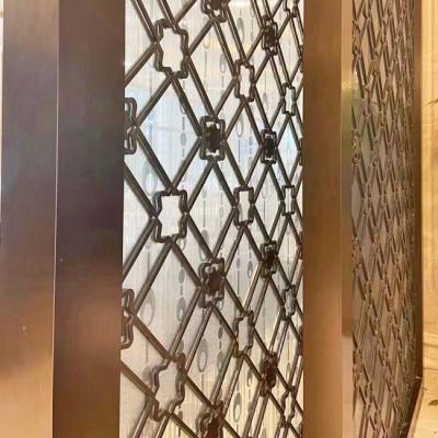 Cina 304 strato di capelli PVD rivestimento colore oro lucido brillante spazzolato divisori di vetro in acciaio inossidabile in vendita