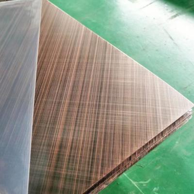 Chine Feuille antique d'acier inoxydable de couleur de cuivre de délié croisé pour la conception intérieure à vendre