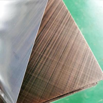 Chine 304 Rose Gold Color Crosshairline 45 Degree Brushed Finish Stainless Steel Sheet With Anti Finger Print à vendre