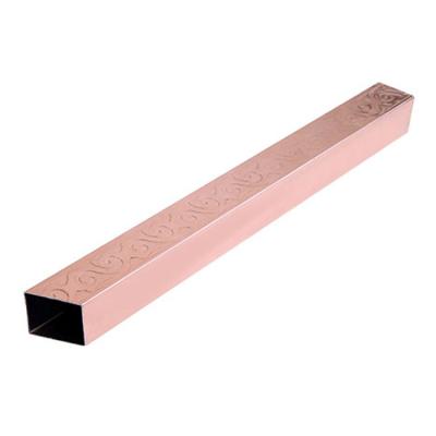 China De oro pulida con chorro de arena grabó en relieve la sección rectangular 0.3m m de la caja del tubo de los SS 304 en venta