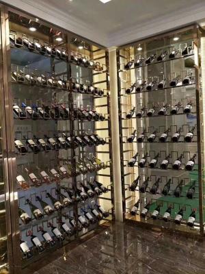 Cina Luxury Multilayer Glass Door Stainless Steel Wine Cabinet Wine Rack in vendita