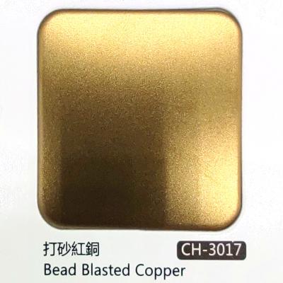 Chine Red Copper Color Bead Blasted Brushed Finish 304 Stainless Steel Sheet With Anti finger Print For Decoration à vendre